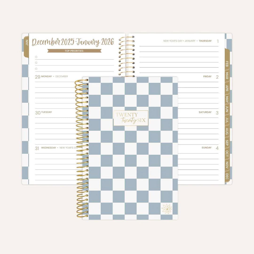 Stationery | Planner 2026 Pocket Checkered – Bertie & Olif Boutique